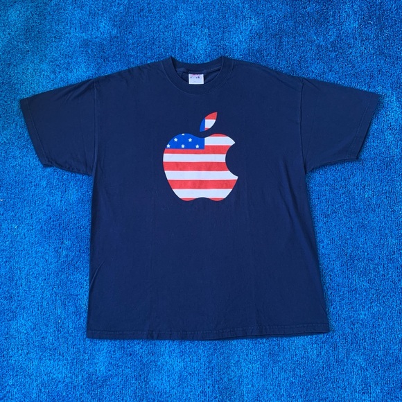 Apple | Shirts | Vintage Apple Computers Usa Flag Logo Tshirt | Poshmark